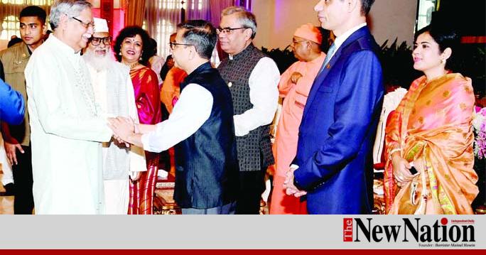 President Mohammed Shahabuddin exchanges greetings with the Hindu ...
